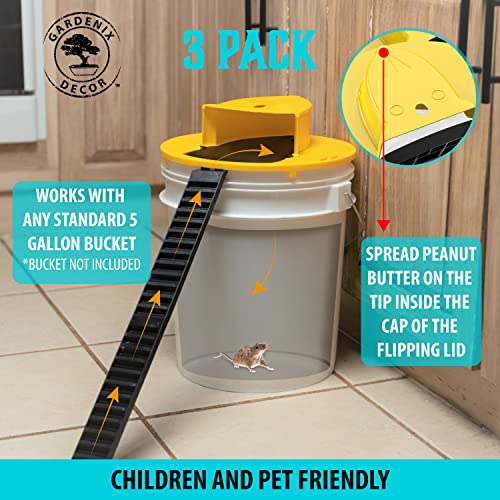 Gardenix Decor 5 Gallon Bucket Lid Mouse Rat Trap - Automatic Reset Flip and Slide Mouse Trap - Humane Mouse Rat Traps for Indoor Outdoor Use - Reusable Mouse Trap 5 Gallon Bucket Lid for Chicken Coop