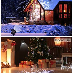 gaiatop Christmas Projector Lights Outdoor, Highlight Led Snowflake Lights Projector, Waterproof Landscape Christmas Decorations Lighting for Xmas Home Party Wedding Garden Patio