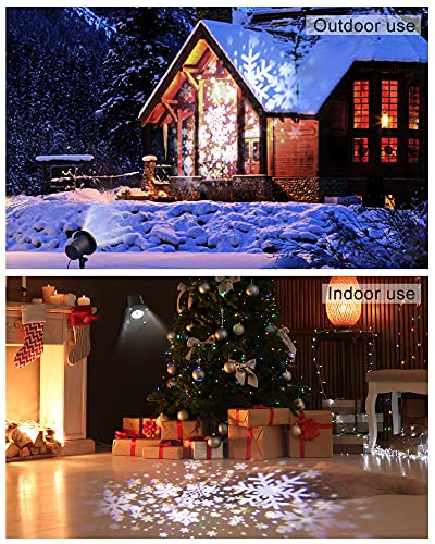 gaiatop Christmas Projector Lights Outdoor, Highlight Led Snowflake Lights Projector, Waterproof Landscape Christmas Decorations Lighting for Xmas Home Party Wedding Garden Patio