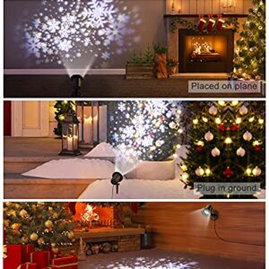 gaiatop Christmas Projector Lights Outdoor, Highlight Led Snowflake Lights Projector, Waterproof Landscape Christmas Decorations Lighting for Xmas Home Party Wedding Garden Patio