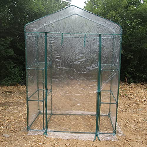 Mini Garden Greenhouse Cover 4-Tier Walk-in Greenhouse Cover Indoor Outdoor Planting Greenhouse for Growing Seedlings, Herbs, Flowers, 56.30 x 28.74 x 76.77 in