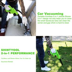 Cordless Leaf Blower, 2-in-1 Portable Leaf Blower 21V Lithium Battery,110V Multifunctional Blower for Blowing Leaf, Clearing Dust & Small Trash,Car, Computer Host, Hard to Clean Corner by SHINTYOOL