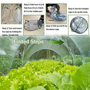 9ft Pop-up Low Tunnel Greenhouse – Quick Setup Garden Warm House for Spring Vegetables, Grow Tent Protecting Plant from Cold Frost