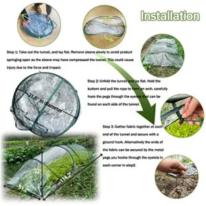 9ft Pop-up Low Tunnel Greenhouse – Quick Setup Garden Warm House for Spring Vegetables, Grow Tent Protecting Plant from Cold Frost