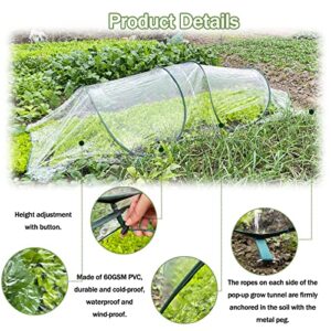 9ft Pop-up Low Tunnel Greenhouse – Quick Setup Garden Warm House for Spring Vegetables, Grow Tent Protecting Plant from Cold Frost