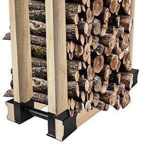 Qualward Outdoor Firewood Rack, Firewood Log Rack Bracket Kit, Fire Wood Log Storage Stand for Indoor Outdoor Fireplace Rack, Firewood Log Storage Rack Holder-Adjustable to Any Length