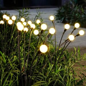 rgjgtgsw solar garden lights,10led solar powered firefly lights outdoor,waterproof swaying solar yard lights,solar starburst lights for pathway,landscape,patio,yard decor(2 pack)