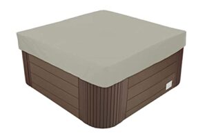 rtmx&kk garden square hot tub cover 210d oxford fabric outdoor spa bath pool cover waterproof dustproof anti-uv multiple sizes to choice,beige,215x215x30cm