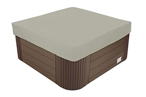 RTMX&kk Garden Square Hot Tub Cover 210D Oxford Fabric Outdoor SPA Bath Pool Cover Waterproof Dustproof Anti-UV Multiple Sizes to Choice,Beige,215x215x30cm