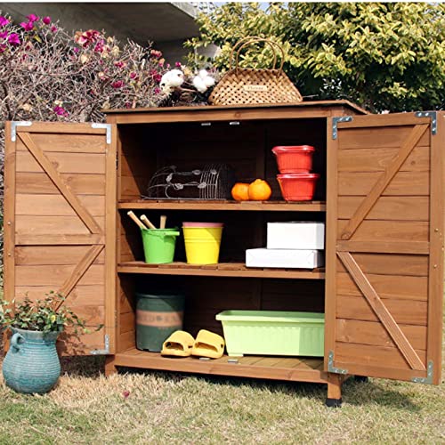 Outdoor Storage Cabinet with Adjustable Shelves Garden Tool Shed, Outdoor Garden Tools Waterproof Storage Box for Yard Patio