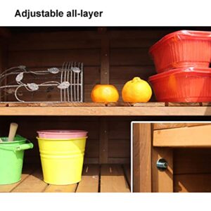 Outdoor Storage Cabinet with Adjustable Shelves Garden Tool Shed, Outdoor Garden Tools Waterproof Storage Box for Yard Patio