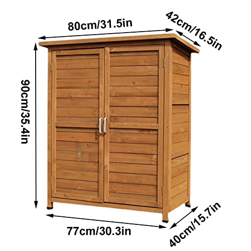 Outdoor Storage Cabinet with Adjustable Shelves Garden Tool Shed, Outdoor Garden Tools Waterproof Storage Box for Yard Patio