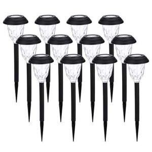 azirier solar lights outdoor waterproof security lights easy install garden lights for garden path walkway light 12 pack