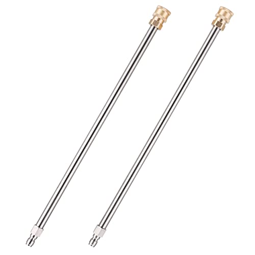 JOEJET Power Washer Extension Wand, 17 Inch Stainless Steel Pressure Washer Lance with 1/4 Inch Quick Connect, 2 Pack