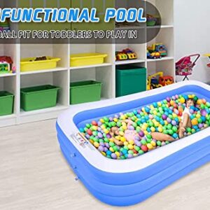 Inflatable Swimming Pools 120" X 72" X 22"Full Size Splashing Pool for Adults, Kids, Toddlers, Blow up Paddling Pool for Indoor,Outdoor, Garden, Courtyard, Summer Party