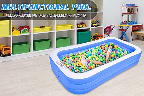 Inflatable Swimming Pools 120" X 72" X 22"Full Size Splashing Pool for Adults, Kids, Toddlers, Blow up Paddling Pool for Indoor,Outdoor, Garden, Courtyard, Summer Party