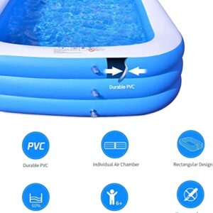 Inflatable Swimming Pools 120" X 72" X 22"Full Size Splashing Pool for Adults, Kids, Toddlers, Blow up Paddling Pool for Indoor,Outdoor, Garden, Courtyard, Summer Party