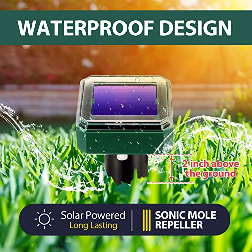 16 Pack Solar Mole Repellent, Ultrasonic Gopher Repeller Outdoor Waterproof Vole Deterrent Spike Mole Deterrent Devices for Garden Yard Lawn Farm Grass Park Vegetable Field