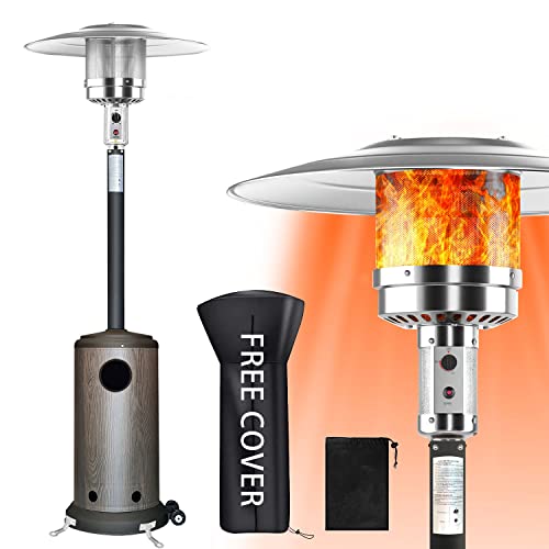 Patio Outdoor Heaters Propane - 48000 Btu Patio Heater Propane, Rapid Heating Propane Heater, Outdoor Heater with Wheels and Ground Plugs, Propane Heater for Garden, Party, Backyard, Restaurant