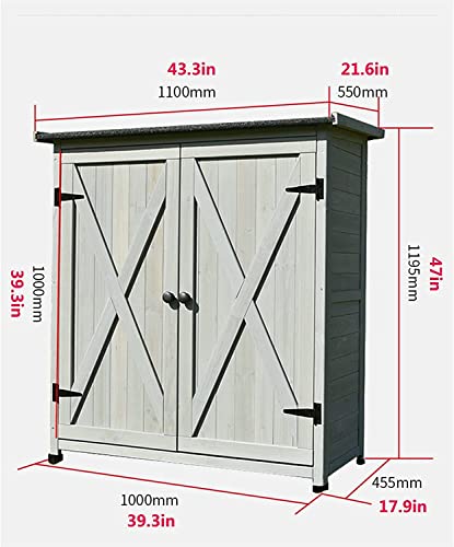 MUWIZ Outdoor Storage Shed, Storage Shed and Tool Shed Garden Rainproof Box, Table Waterproof Sunscreen Farm Tools Garden Balcony Storage Arrangement Cabinet