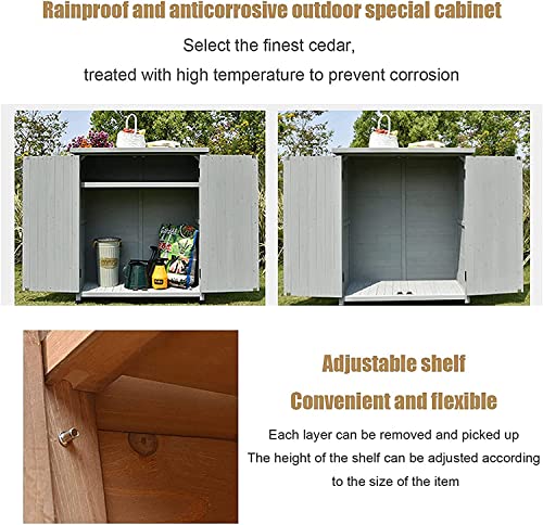 MUWIZ Outdoor Storage Shed, Storage Shed and Tool Shed Garden Rainproof Box, Table Waterproof Sunscreen Farm Tools Garden Balcony Storage Arrangement Cabinet