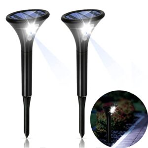 solar lights outdoor decorative, solar pathway lights,powered landscape lighting,waterproof solar powered garden yard lights for walkway sidewalk driveway, driveway pool, wakeway-black