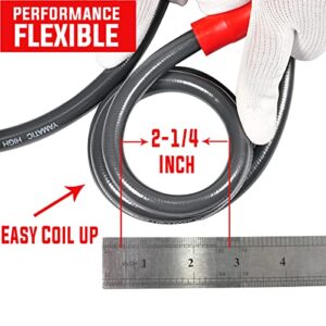 YAMATIC Super Flexible Pressure Washer Hose 50 FT 1/4", Kink Resistant Power Washer Hose Replacement for Flexzilla Uberflex Ryobi Genarac Troy Bilt Honda M22-14mm Rated 3200 PSI/Max 3700 PSI,Grey