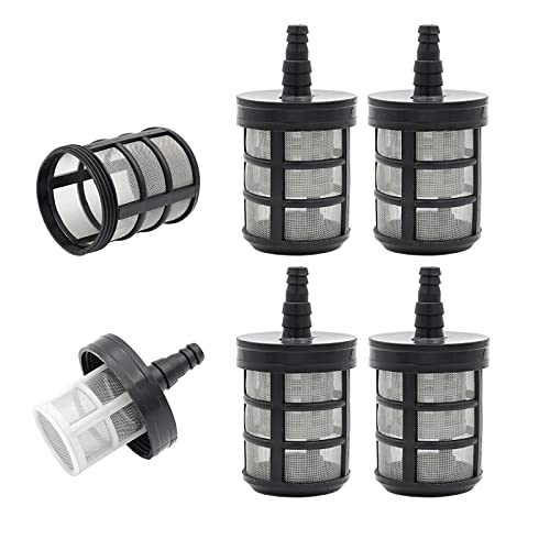 4 Packs Household Hose Filters, Double-Layers Stainless Steel Encryption Garden Hose Strainer, Water Pump Inlet Strainer Screen with 3/8", 1/2" Barb Connection for Sprayer Oil Pumps, Pressure Washer