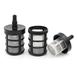 4 Packs Household Hose Filters, Double-Layers Stainless Steel Encryption Garden Hose Strainer, Water Pump Inlet Strainer Screen with 3/8", 1/2" Barb Connection for Sprayer Oil Pumps, Pressure Washer