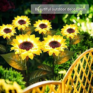 GSBLUNIE Sunflower Solar Lights Outdoor Garden, Automatic Charging Solar Garden Lights Decorative, IP65 Waterproof LED Landscape Solar Powered Outdoor Lights for Garden Patio Lawn Yard-2 Pack