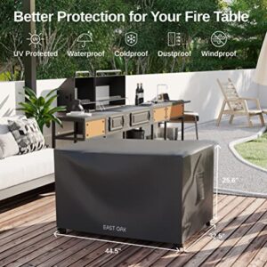 EAST OAK 44 Inch Fire Pit Table Cover for Outdoor Propane Fire Pit Table, 600D Heavy Duty Fabric, Waterproof, Dustproof, and All-Weather Resistant, 44”L x 32”W x 26”H inch, Black