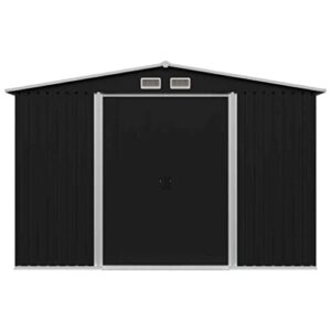 Garden Storage Shed Anthracite Steel Outdoor Garage Building House