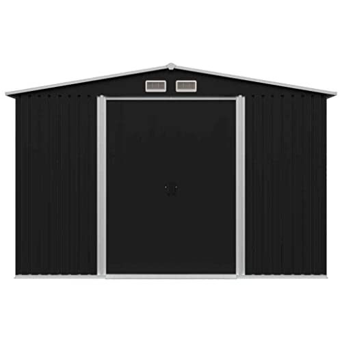 Garden Storage Shed Anthracite Steel Outdoor Garage Building House