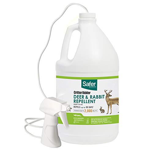 Safer Brand 5982 Critter Ridder Deer & Rabbit Repellent Ready-To-Use – 1 Gallon,White