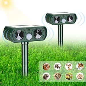 lubatis 2 pack animal repellent outdoor solar animal repeller ultrasonic pest repeller deterrent to keep rat, squirrel, deer, raccoon, skunk, rabbit, dog, cat away