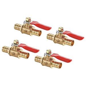 m meterxity 4 pack pressure valve – water control valve, non-slip handle dual barb shut-off valve, apply to outdoor/garden/swimming pools(10mm x 10mm, brass)