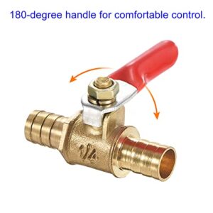 M METERXITY 4 Pack Pressure Valve - Water Control Valve, Non-Slip Handle Dual Barb Shut-Off Valve, Apply to Outdoor/Garden/Swimming Pools(10mm x 10mm, Brass)