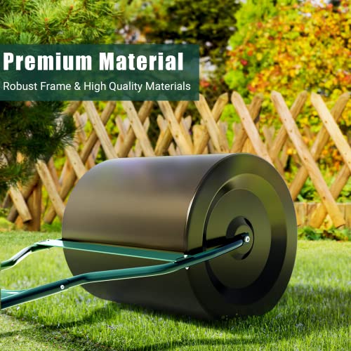 S AFSTAR Safstar Lawn Roller, Garden Drum Roller Push/Tow Behind, Water/Sand Filled Roller for Garden, Lawn, Backyard Ball Field, 16x20-Inch, 60L/ 16 Gallons