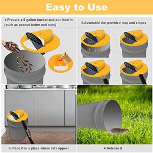 Mouse Trap Flip N Slide Bucket Lid Mouse Trap Humanized Mousetrap Reset Design Balance Mouse Trap Indoor Outdoor Compatible 5 Gallon Bucket (Without Barrel)