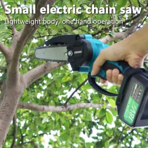 Cordless Mini Chainsaw 6“, BONSBOR handheld Chain saw with 2 Chains 2x 5.0Ah Batteries and A Charger for Tree Trimming Wood Cutting Courtyard Garden Pruning