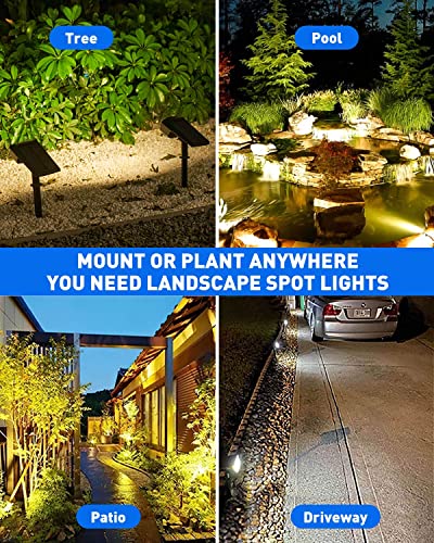 Trongle Solar Landscape Lights, [2 in 1] Bright Solar Spot Lights 2 Pack, IP65 Waterproof Solar Garden Light 6500K Path Light for Yard Garden Patio Driveway Porch Walkway Driveway Pool (Cool White)