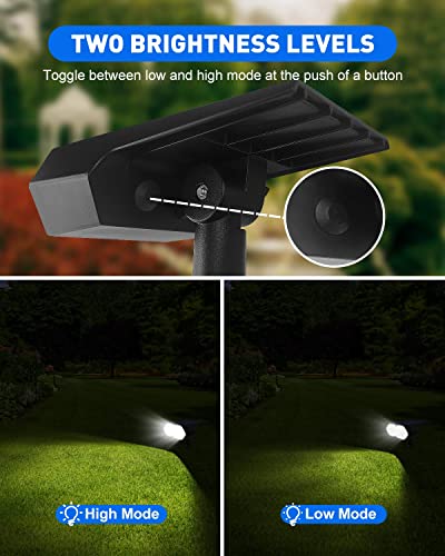 Trongle Solar Landscape Lights, [2 in 1] Bright Solar Spot Lights 2 Pack, IP65 Waterproof Solar Garden Light 6500K Path Light for Yard Garden Patio Driveway Porch Walkway Driveway Pool (Cool White)