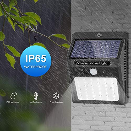 SEZAC Solar Lights Outdoor [6 Pack/3 Working Mode], Solar Security Lights Solar Motion Sensor Lights Wireless IP 65 Waterproof Outdoor Lights for Garden Fence Patio Garage (42 LED)