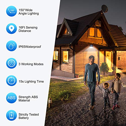 SEZAC Solar Lights Outdoor [6 Pack/3 Working Mode], Solar Security Lights Solar Motion Sensor Lights Wireless IP 65 Waterproof Outdoor Lights for Garden Fence Patio Garage (42 LED)