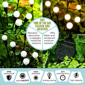 Ganok Solar Garden Lights, Starburst Wind Swaying Outdoor, Fireflies Solar Panel Waterproof Lights for Patio, Lawn & Yard Pathway Decoration, Autonomous 10 LED Soft Warm White - 4 Pack