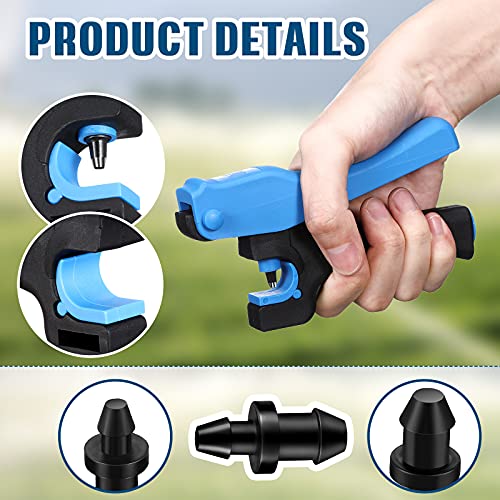 1 Pcs Drip Irrigation Tubing Hole Punch Tool for Easier 1/4 Inch Fitting Emitter Insertion and 50 Drip Irrigation Plugs Goof Plugs for Hose or Tubing End Caps Puncture to Insert Fittings (Fresh Style)