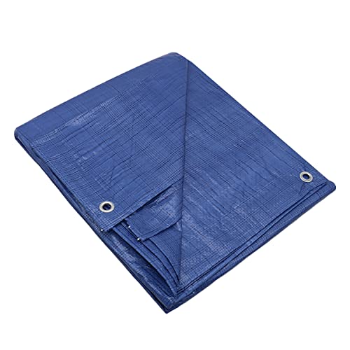 Grip Blue 6 Mil Multi-Purpose Tarp - UV Sun Protection - Water and Tear Resistant - Cover Wood Piles, Grills, Swimming Pool, Patio Furniture , Air Conditioning - Home, Travel, Landscaping (8' x 10')