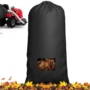 protoiya lawn tractor leaf bag wear-resistant oversized, garden leaf bag 80 × 51 inch, 420d oxford cloth wear-resistant lawn mower grass catcher bag for all lawn mower tractor (black)