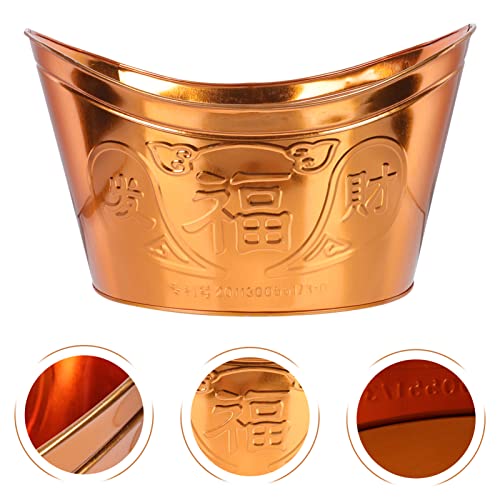 Beavorty 1pc Sacrificing Home Iron Porsperity Luck Burner Leaf Bucket Office Metal Backyard Wealth Bao Yuan Shui Burn Golden Buddhist Burning Pit Garden Bin Supplies Funeral Bonfire