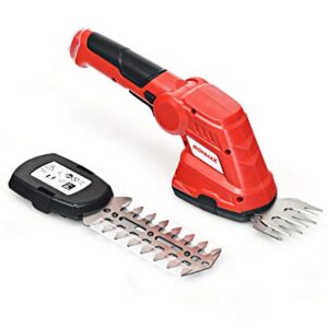 goplus 2 in 1 cordless grass shear + hedge trimmer w/ 3.6v rechargeable battery